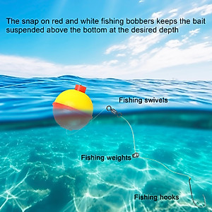 Fishing Bobbers Set,25-50pcs Snap-on Fishing Floats Bobbers Push Button Round Buoy Floats Bobber for Fishing Tackle Accessories Orange/Yellow