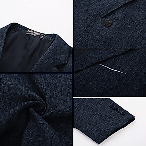 Men's Tailored Casual Blazer Slim Fit One Button Business Sport Coat Navy L