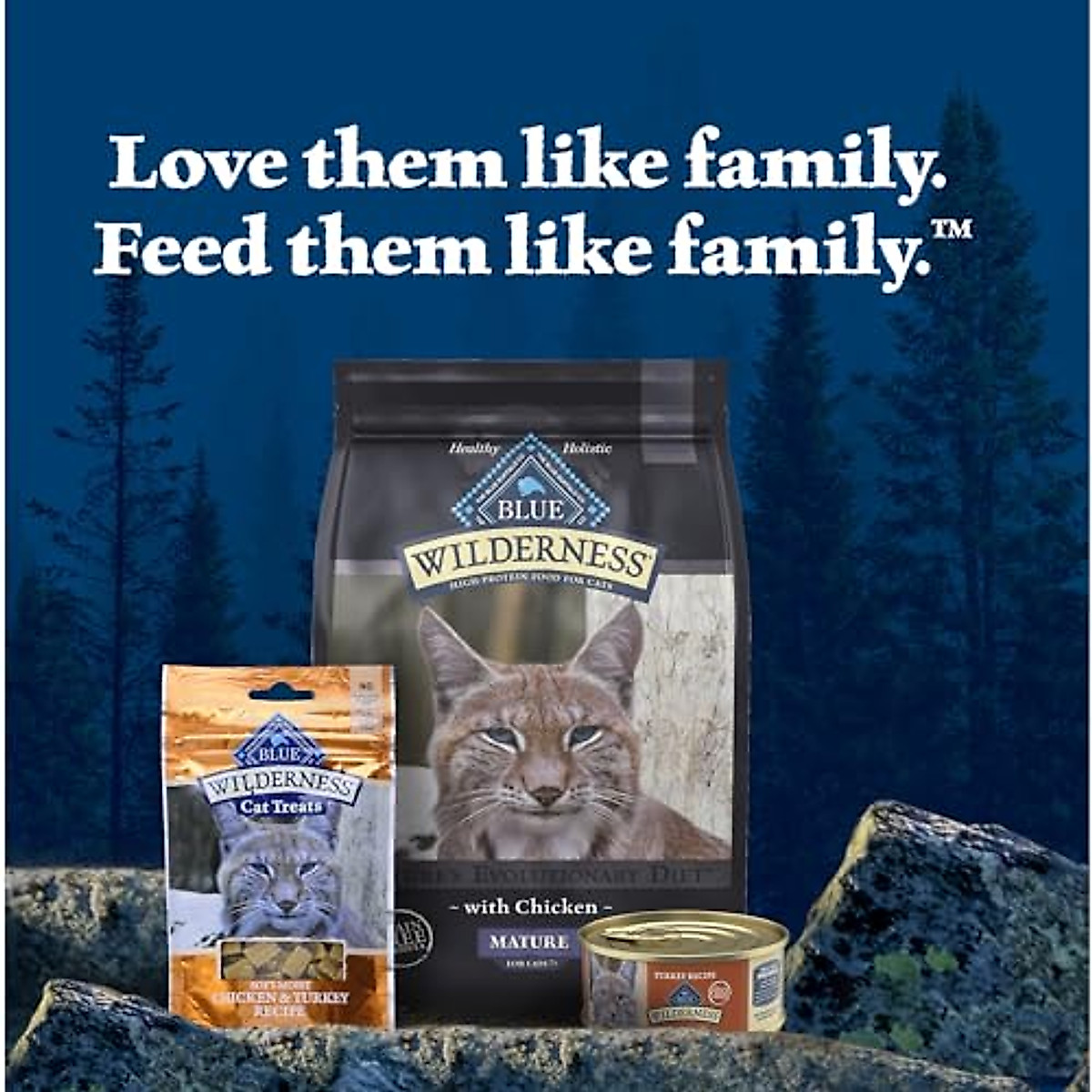 Blue Buffalo Wilderness Natural High-Protein Grain-Free Wet Food for Adult Cats, Turkey Paté, 5.5-oz. Cans, 24 Count