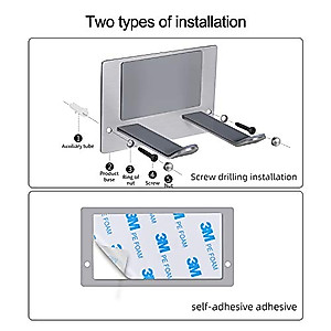 FLE Hair Dryer Holder Wall Mounted Self Adhesive, SUS 304 Stainless Steel Hair Blow Dryer Rack Organizer Compatible with Most Hair Dryers …