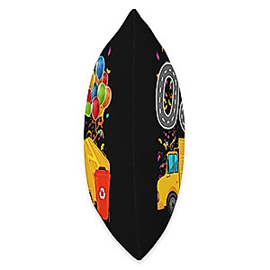 Garbage Truck Dumpsters Bin Birthday Pun Happy O8 Birthday Rear Loader Garbage Truck Throw Pillow, 16x16, Multicolor