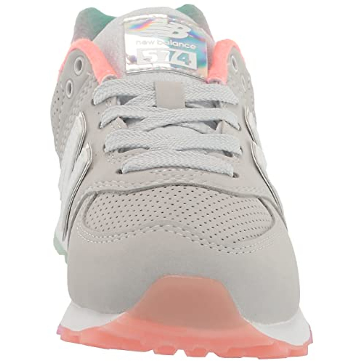 New Balance Kids 574 V1 70s Racing Lace-up Sneaker, Summer Fog/Lemon Haze/Uv Glo, 2.5 US Unisex Little