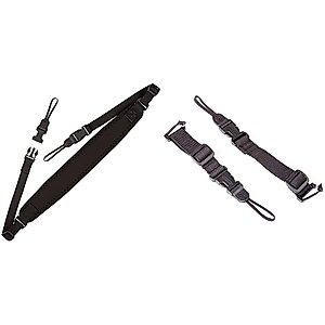 OP/TECH USA Super Classic Strap - UNI Loop - Padded Neoprene Neck Strap with Control-Stretch System and Quick Disconnects (Black) & 1301652 Reporter/Backpack - System Connectors, black
