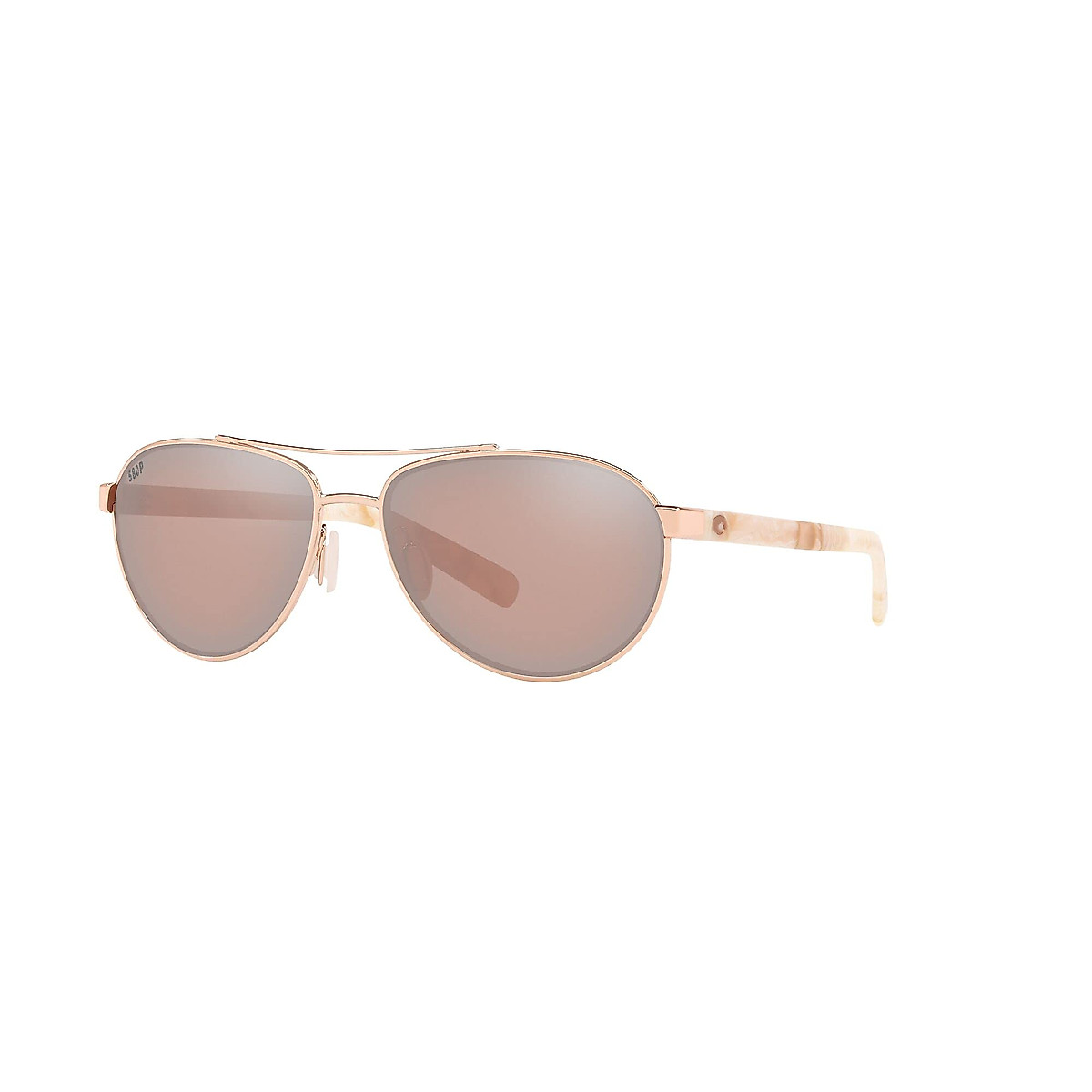 Costa Del Mar Mens Fernandina Aviator Sunglasses, Shiny Rose Gold/Copper Silver Mirrored Polarized-580P, 57 mm