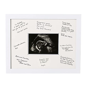 Pearhead Signature Frame Guest Book – Perfect for Any Baby Registry, Includes Mat for Guests to Leave Well-Wishes– Great for Celebrating Baby Showers, Birthdays or Any Special Event, White
