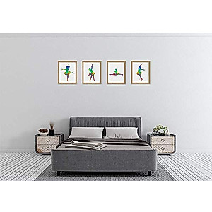 Little Girl Ballet Dancers Abstract Wall Art Print 8 x 10" Set of 4 Unframed, White Background, Perfect for for Girl Ballerina, Teacher and Lover of Ballet, Ideal Bedroom, Dance Studio, Locker Decor