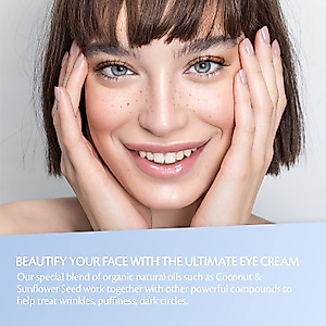 M3 Naturals Anti-Aging Eye Cream for Dark Circles and Puffiness with Collagen Hyaluronic Acid & Fruit Stem Cell Fight Eye Bags Fine Lines Puffiness Under Eye & Wrinkles