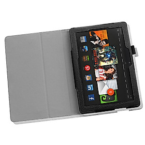 Fintie Folio Case for Kindle Fire HDX 8.9 - Slim Fit Leather Cover (will fit Amazon Kindle Fire HDX 8.9" Tablet 2014 4th Generation and 2013 3rd Generation) - Black