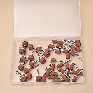 Sanding Bits for Dremel Rotary Tool, 42 Pcs Aluminium Oxide Stone Grinding Wheel Head Sanding Drill Bit with 1/8Inch Shank for Grinding Stone Jade Mold Metal