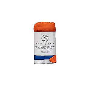 TWIG & BALE Gainesville Florida Baby Blanket Organic Cotton Muslin Swaddle Blanket - 47" x 43" - Fans of Florida Gators Baby Gift for Boys Girls Newborn Receiving Blankets