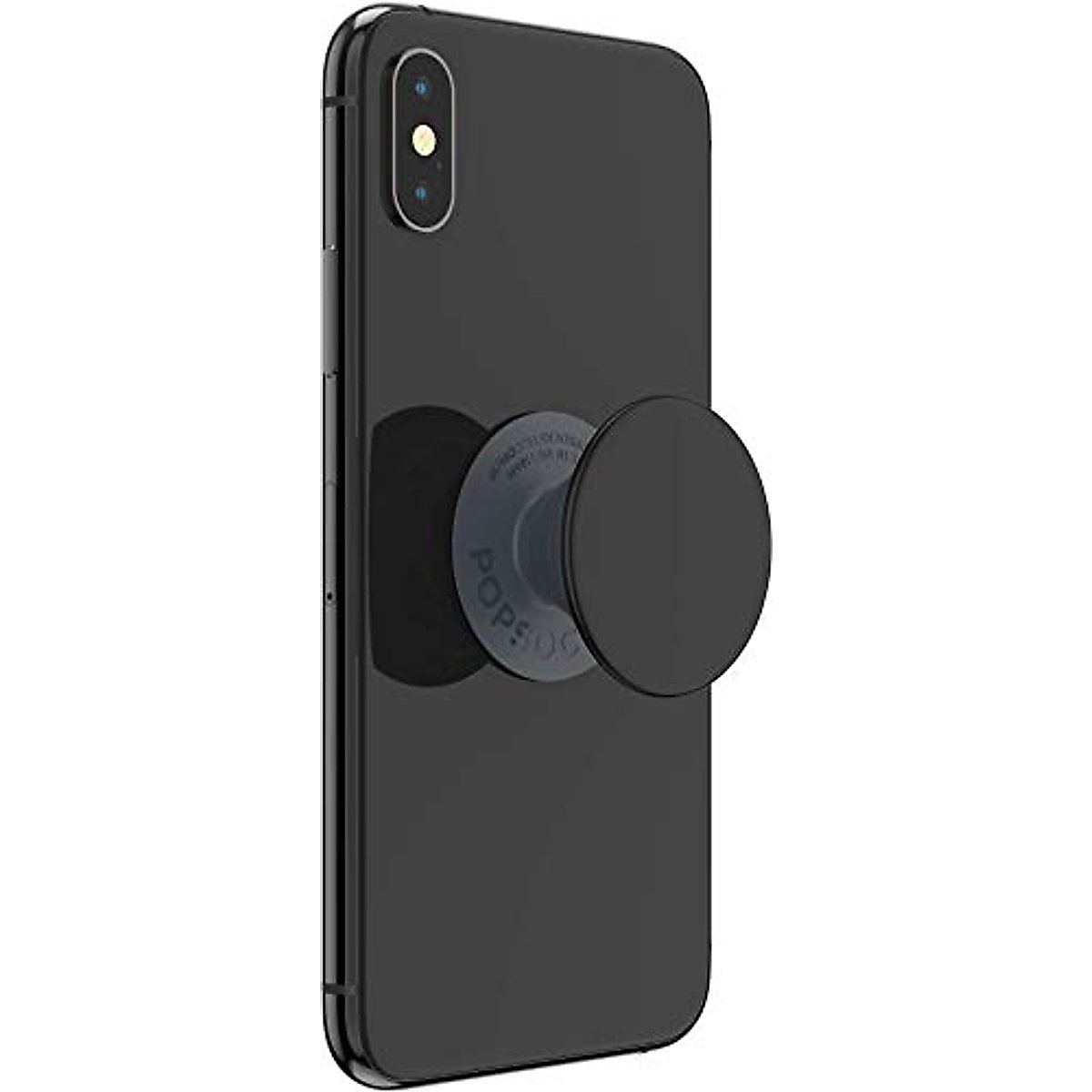 PopSockets : PopGrip Basic - Extendable Base and Grip for Smartphones and Tablets [Top Not Replaceable] - Black