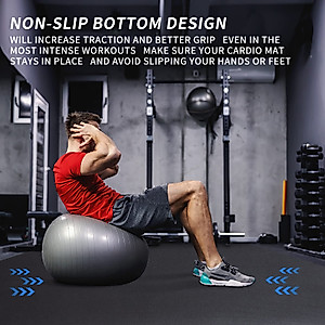 Extra Large Exercise Mat 9' x 6' x 7mm, High-Density Workout Mats for Home Gym Flooring, Non-Slip, Extra Thick Durable Cardio Mat, Ideal for Plyo, MMA, Jump Rope - Shoe Friendly Black