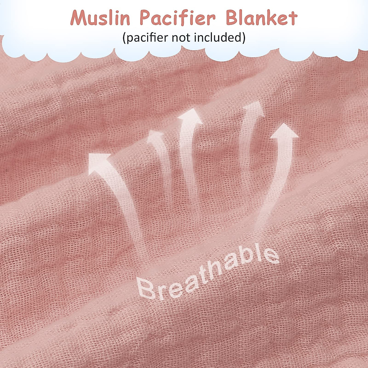 3 Pieces Organic Cotton Muslin Baby Blanket with Snap Closure Pacifier Blanket Loveys for Babies Mini Baby Lovey with Holder Security Blanket (Pacifier Not Included)