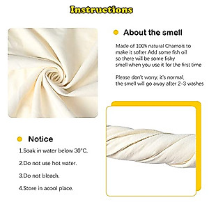 Nicetage Chamois Cloth for Car-1 Car Shammy Towel + 1 Bonus Car Wash Mitt - 11.8'' X15.7'' - Scratch-Free Shammy Cloth for Car