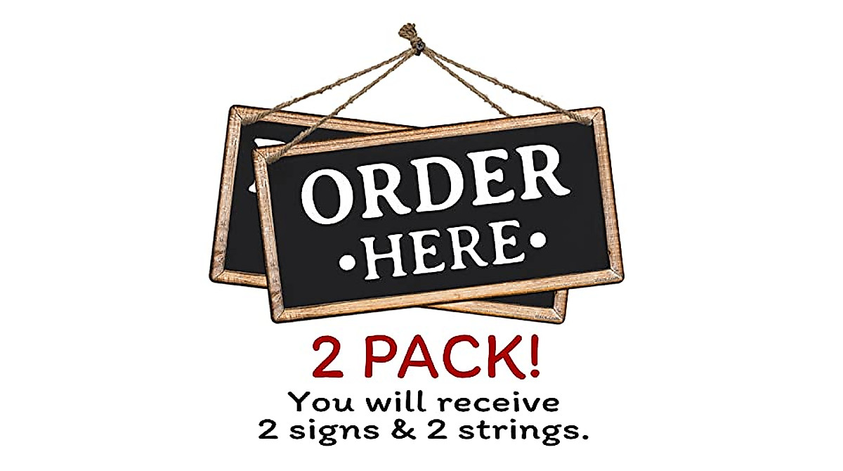 ATX Custom Signs - Order Here Pickup Signs 2 Pack
