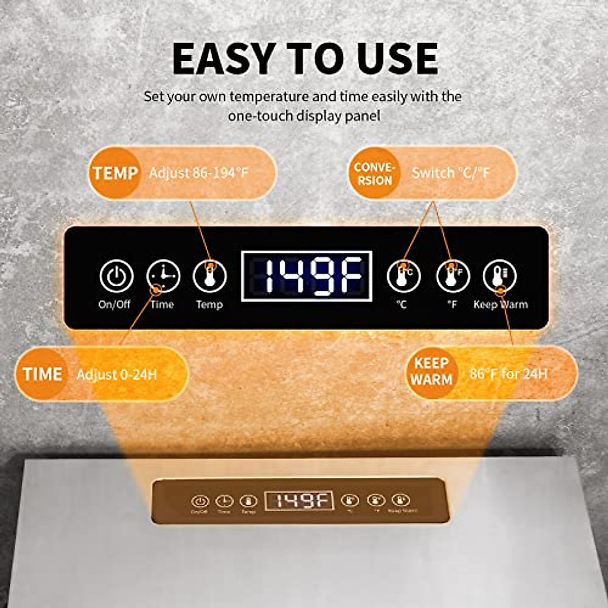 10 Trays Food Dehydrator, All Stainless Steel Dehydrator Food Dryer for Jerky, Meat, Herbs, Vegetable, and Fruit, 1000W Preserve Food Nutrition Professional Household Dryer (67 Recipes)
