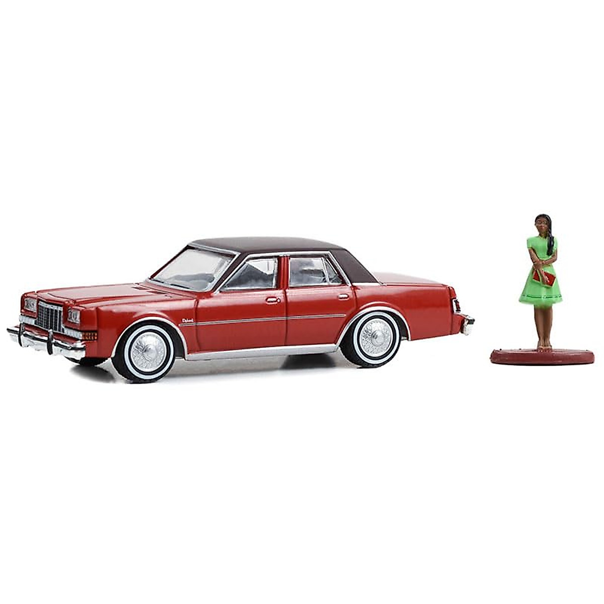 Greenlight 97150-C The Hobby Shop Series 15-1983 Dodge Diplomat with Woman in Dress 1/64 Scale