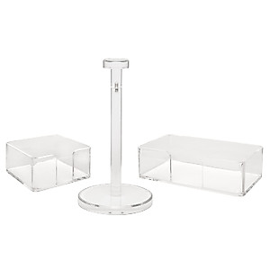 Acrylic Paper Towel Holder, Modern Kitchen Decor Paper Towel Dispenser 13.5" Tall Standing Countertop Paper Towel Holders for Kitchen Organization, Bathroom, Laundry Room, Pool House Made in USA