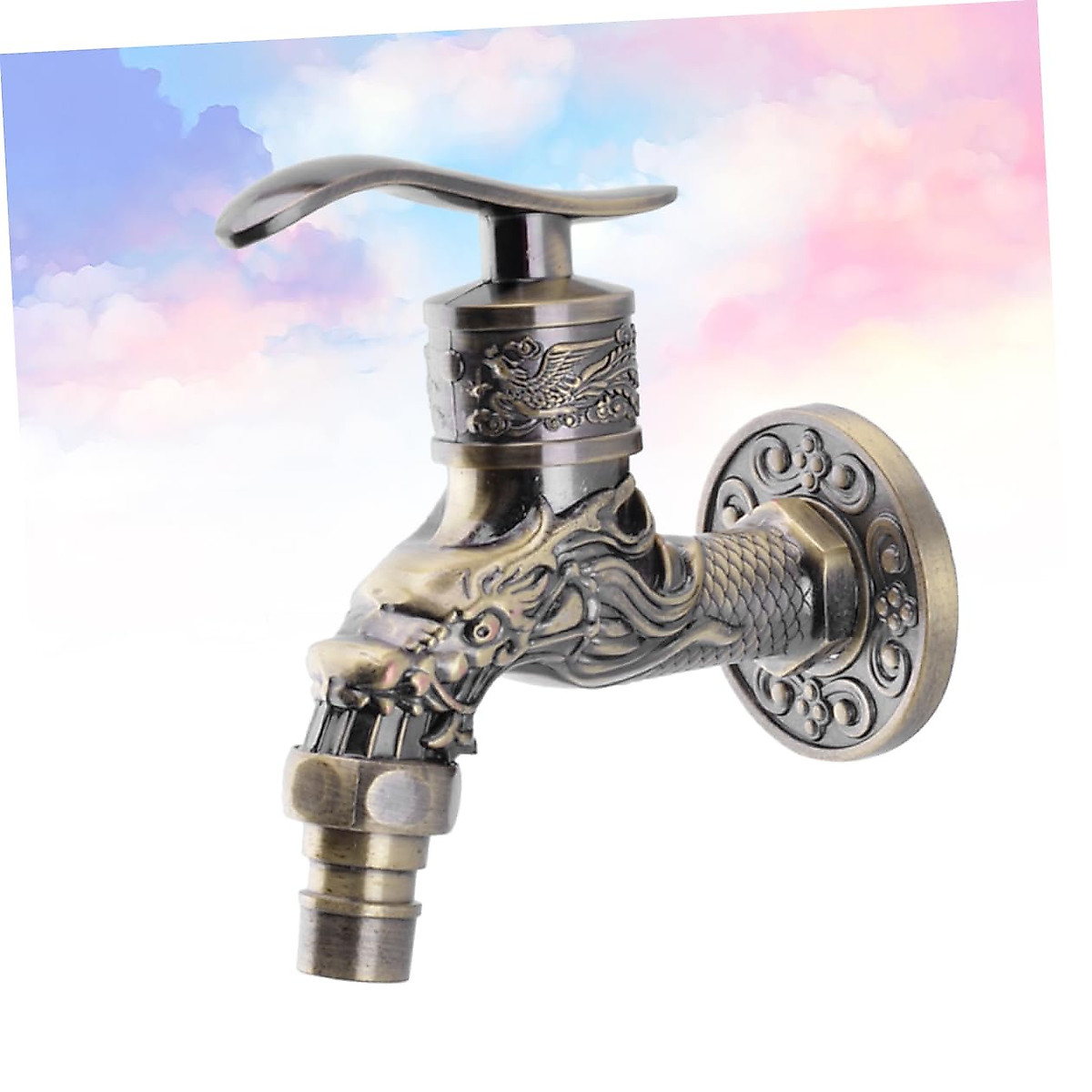 DOITOOL 3 Pcs Antique Faucet Washing Machine Tap Kitchen Water Tap Garage Water Tap Decorative Wall Water Tap Wash Basin Water Tap Taps Bath Tub Tap Shower Spray Faucet Shower Head Brass