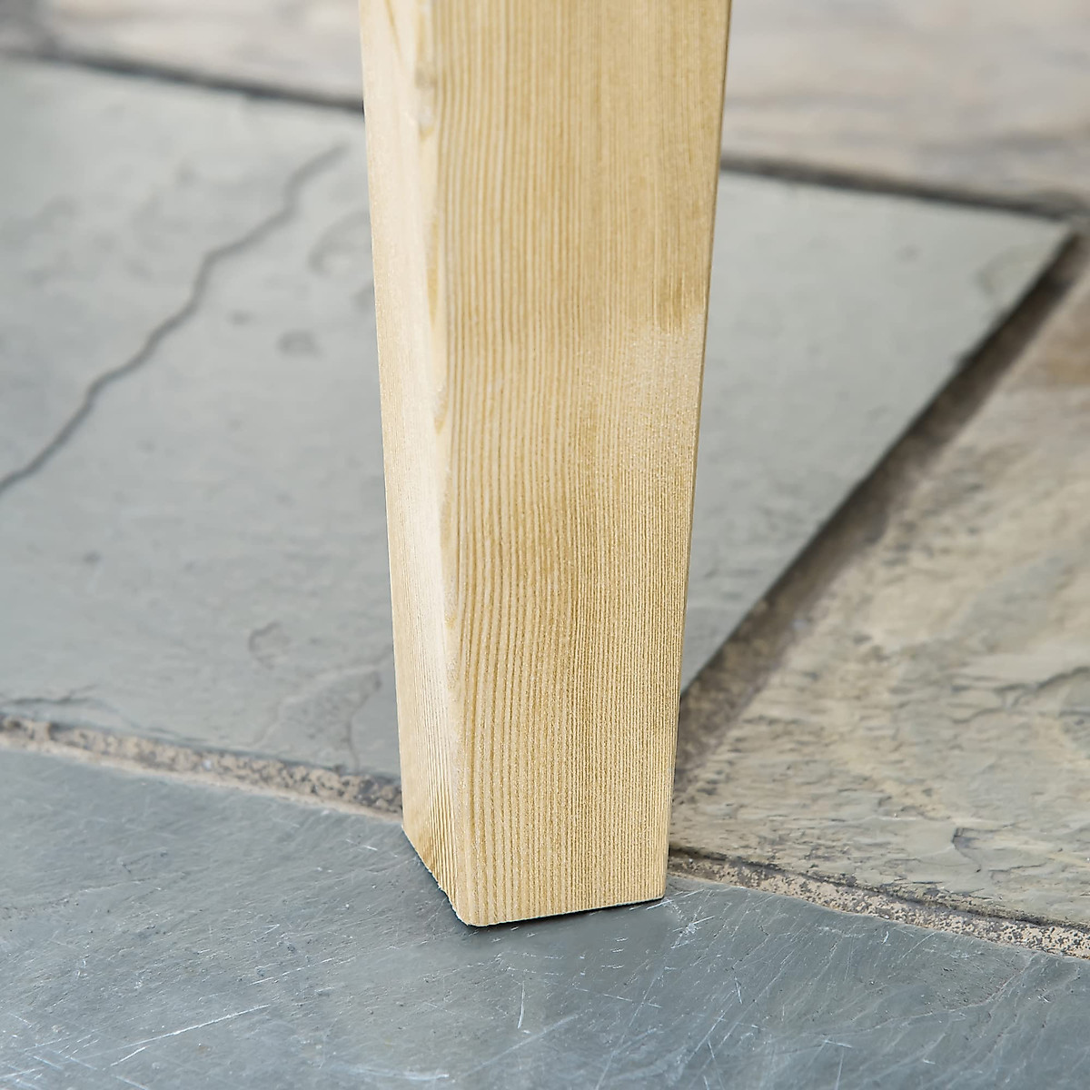 Outsunny Chaise Lounge Chair for Outdoor, Patio Recliner with 4-Position Adjustable Backrest and Cushion for Deck, Beach, Lawn and Sunbathing, Natural