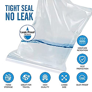 [ 10 COUNT ] JUMBO SIZE - BIG - 8 GALLON - HUGE Resealable Bag with Zipper Top for Storage - X-Large Size for Seasonal Clothing, Blanket, Bedding, Towels at Home, Travel, Moving, or On the Go - 22" x 24"
