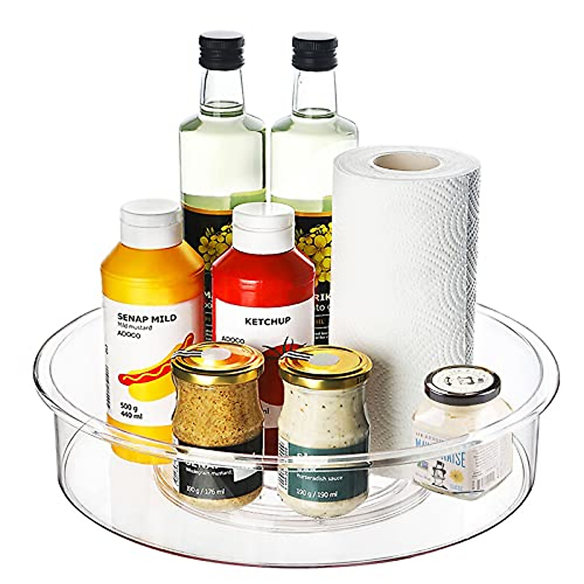 Clear Lazy Susan Turntable Organizer for Cabinet - Kitchen Pantry Organization and Storage