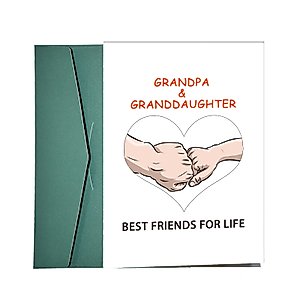 Dapofajo Grandpa & Granddaughter, Grandpa Birthday Card, Cute Card from Granddaughter, Birthday Card for Granddaughter