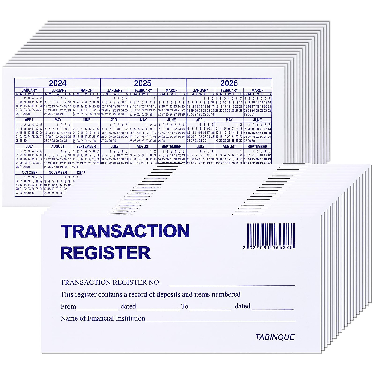 24 PCS Check Registers for Personal Checkbook, Easy to Read Checkbook Register