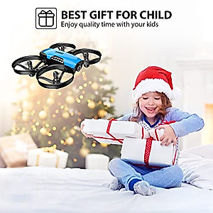 Ficinto Mini Drone with Camera, Altitude Hold and Headless Mode, Emergency stop, Spare propellers, Includes Two Intelligent Flight Batteries, Red, Hand Operated Drone