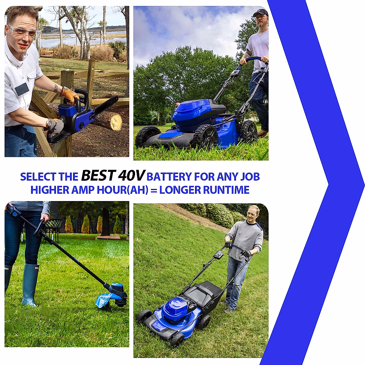 JIALIPOK 40V 4.0Ah Replacement for Kobalt 40V Battery Rechargeable Lithium Ion Cordless Power Tool Battery KB540C-06 KB245-06 KB240-06 Kb540-06