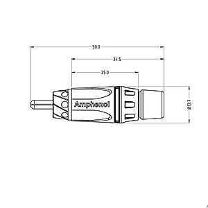 Amphenol ACPL Black Chrome, Gold Plated RCA Connectors (Red & Black Boots) – 4 Pack – (2X ACPL-CBK + 2X ACPL-CRD)