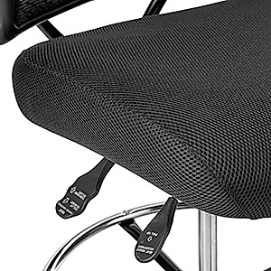 SPACE Seating Deluxe AirGrid Back with Mesh Seat, Adjustable Footring, Dual Function Control and Nylon Base Drafting Chair, Black