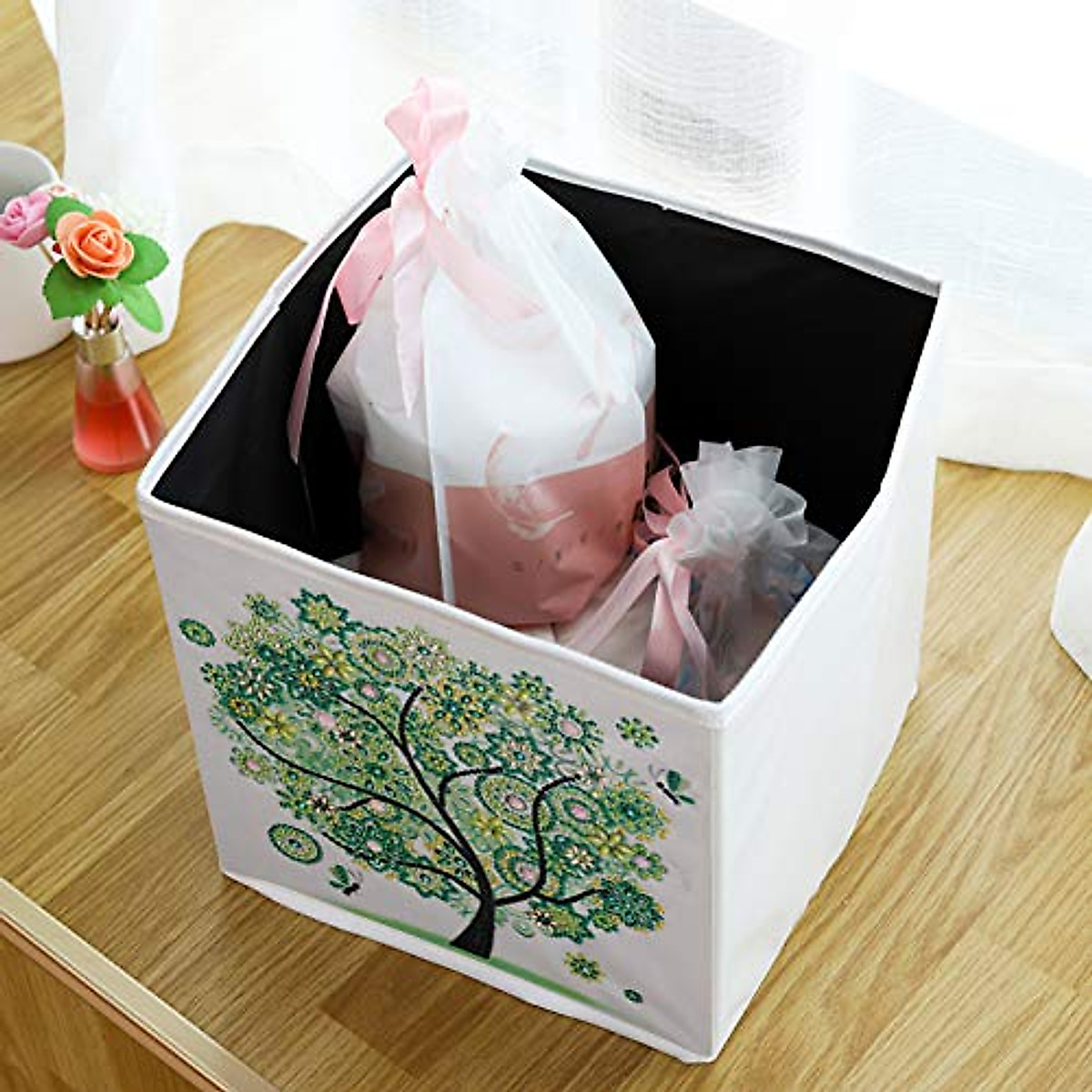 Storage Cubes with Diamond Painting, Organizer Container Folding Storage Box 5D DIY Diamond Painting Kits Art Craft for Desktop Toys Sundries Pantry Closet, Toys, Bedroom Organizer