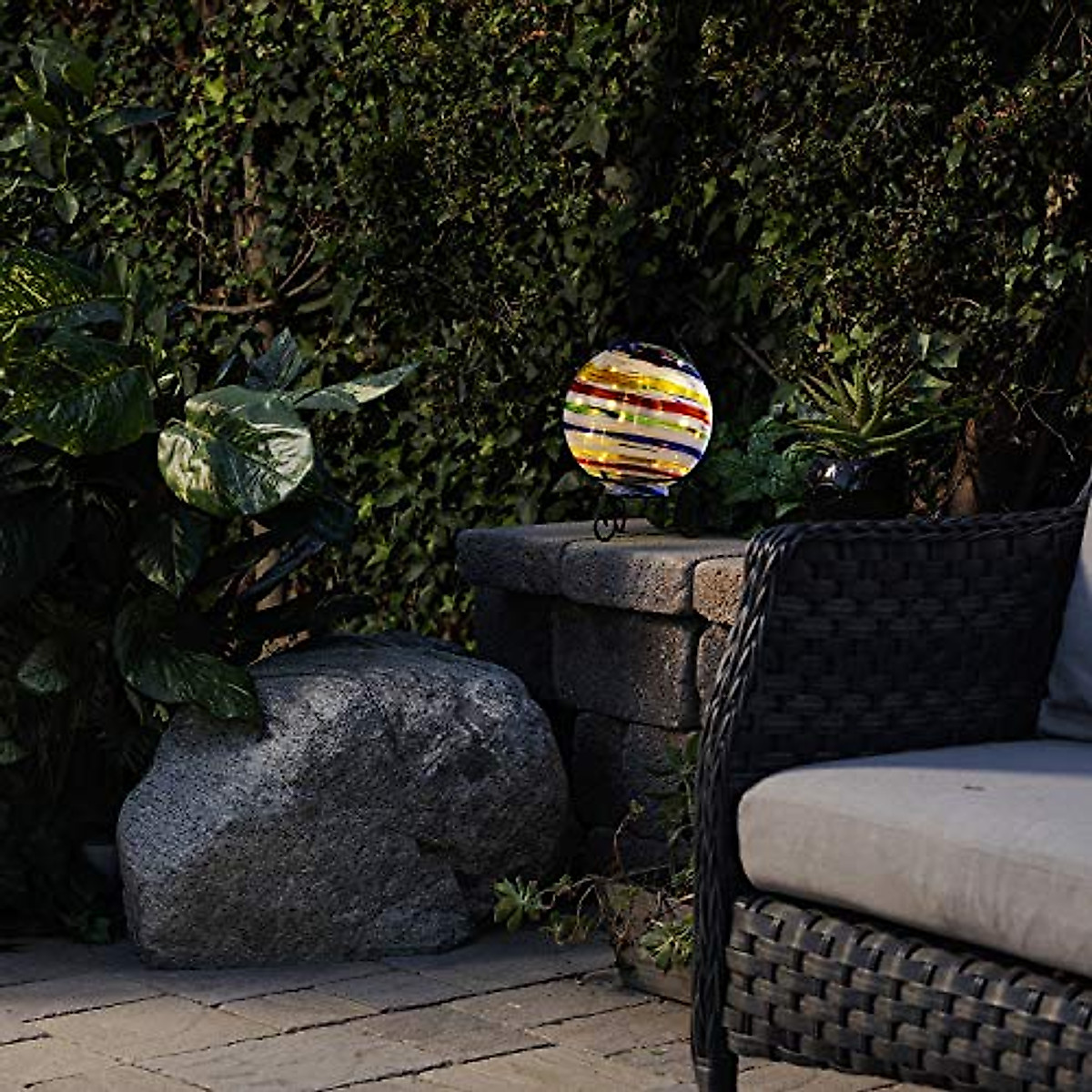 Alpine Corporation HGY310A-TM Gazing Globe with LED Lights, 10 Inch Tall, Multi-Color