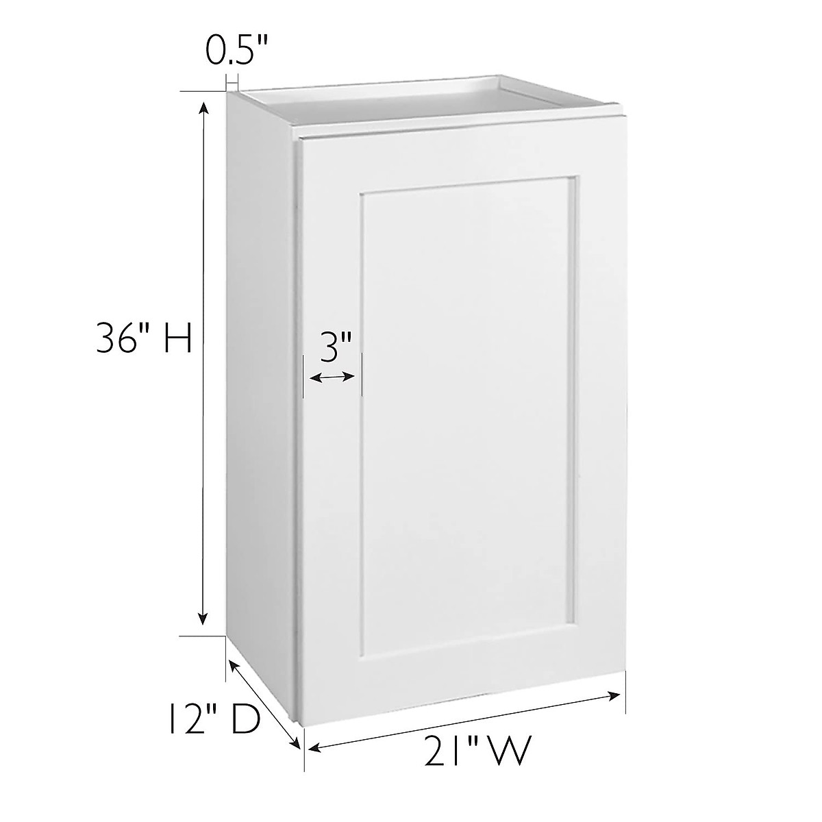Design House 543124 Brookings Unassembled RTA (Ready-to-Assemble) Shaker Style Wall Kitchen Cabinet, 21x36x12, White