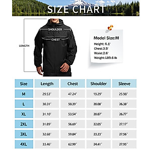 SWISSWELL Mens Waterproof Windbreaker Rain Jacket Lightweight Packable Raincoat with Hood for Golf Hiking Travel Black Large