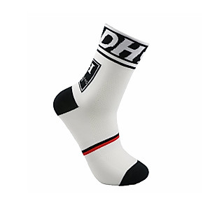 Libar Men's Cycling Socks Unisex Breathable Sports Running Trekking Athletic Basketball Socks (3 Pairs(white+green+blue))