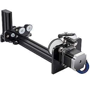VEVOR Rotary Axis Attachment, 4 Wheels Laser Rotary Attachment, 57 Stepper Motor Laser Cutter Rotary, 50 mm-350 mm Carve Length for Engraving Cutting Machine Spherical Carving Cylinder Carving