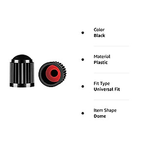 HZJD Tire Valve Caps, Black, with O Rubber Ring, Universal Stem Covers for SUVs, Cars, Bike, Motorcycles, Trucks | Heavy-Duty, Airtight Seal | Screw-On, Easy to Operation(25PCS)