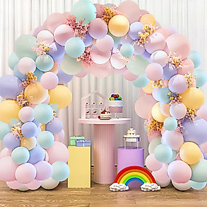 Felice Arts Pastel Balloons Garland Kit Macaron Balloons Arch Kit Baby Shower Rainbow Ice Cream Party Supplies Daisy Birthday Party Decorations