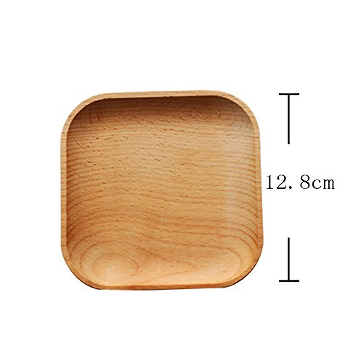 CAN_Deal 4-Pack 5" Natural Beech Wood Square Serving Dishes, Mini Dessert Plates