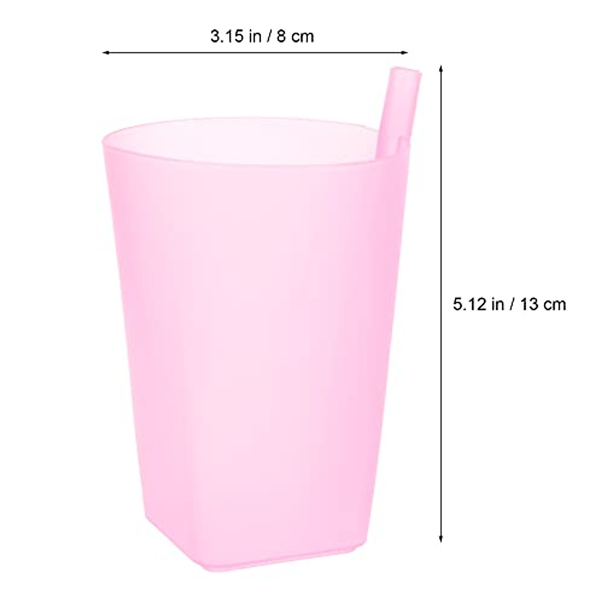 EXCEART Sippy Cup 4PC Sippy Cups Plastic Cups with Built- in Straw Candy Color Water Container Drinking Cups Toddler Drinking Cups Milk Cups Straw Cups for Children Kids Water Cup(Random Color)