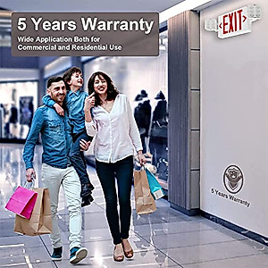 Red LED Exit Sign with Emergency Lights,Two LED Adjustable Head Emergency Exit Lights with Battery Backup,Double Face, Dual LED Lamp ABS Fire Resistance UL-Listed 120-277V/AC