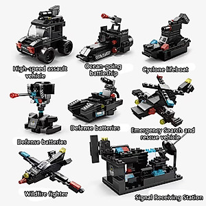 ENHANA Building Block Robot 27 in1 SWAT Police Command Truck Building Kit for Kids City Helicopter Bricks Kit Educational Toys for Boys Age 6 7 8 9 10 11 12 Years Old 585PCS