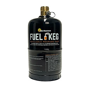 Mr. Heater Fuel Keg. - 1 lb. / 16 oz. Empty Refillable Propane Tank – DOT Certified, Black