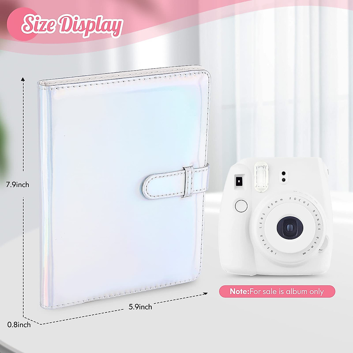 Ablus 128 Pockets Mini Photo Album for Fujifilm Instax Mini 7s 8 8+ 9 11 25 26 50s 70 90 Instant Camera(Magic silver)