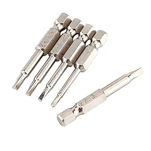 Fixinus 5 Pieces Magnetic Triangle Screwdriver Bits Set, 1/4 Inch Hex 1.8/2.0/2.3/2.7/3.0 Triangle Screwdriver Bits S2 Steel Triangle Drill, 50 mm Length