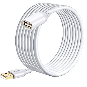 Costyle USB Extension Cable White 15Ft, USB 2.0 Extension Cord Type A Male to A Female White USB Extender Cable for Hard Drive, Security Camera,Printer, USB Keyboard,Mouse