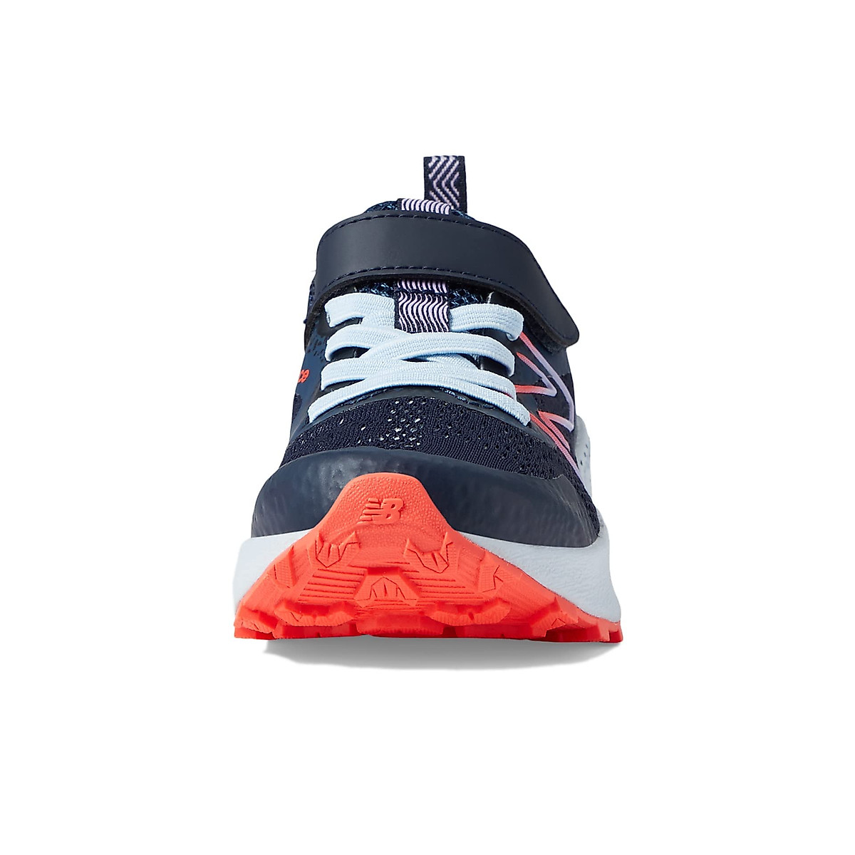 New Balance Girls Dynasoft Nitrel V5 Hook & Loop Running Shoe, Eclipse/Natural Indigo/Electric Red, 2 Little Kid