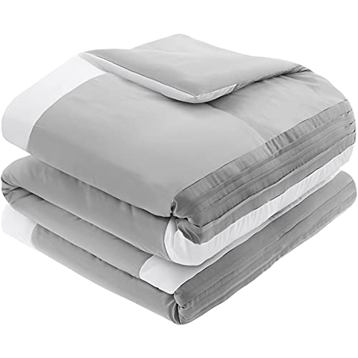 Comfort Spaces Malcom Cozy Comforter Set - Modern Trendy Design, All Season Down Alternative Bedding, Matching Shams, Hotel Deluxe Gray, Queen